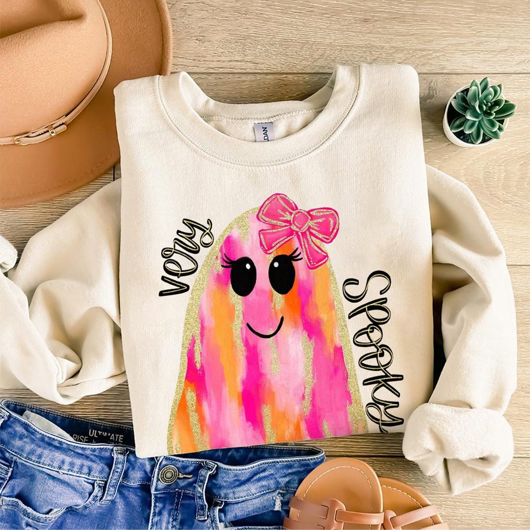 Preppy Ghost Sublimation DTF Design PNG Digital Download Hand Drawn ...