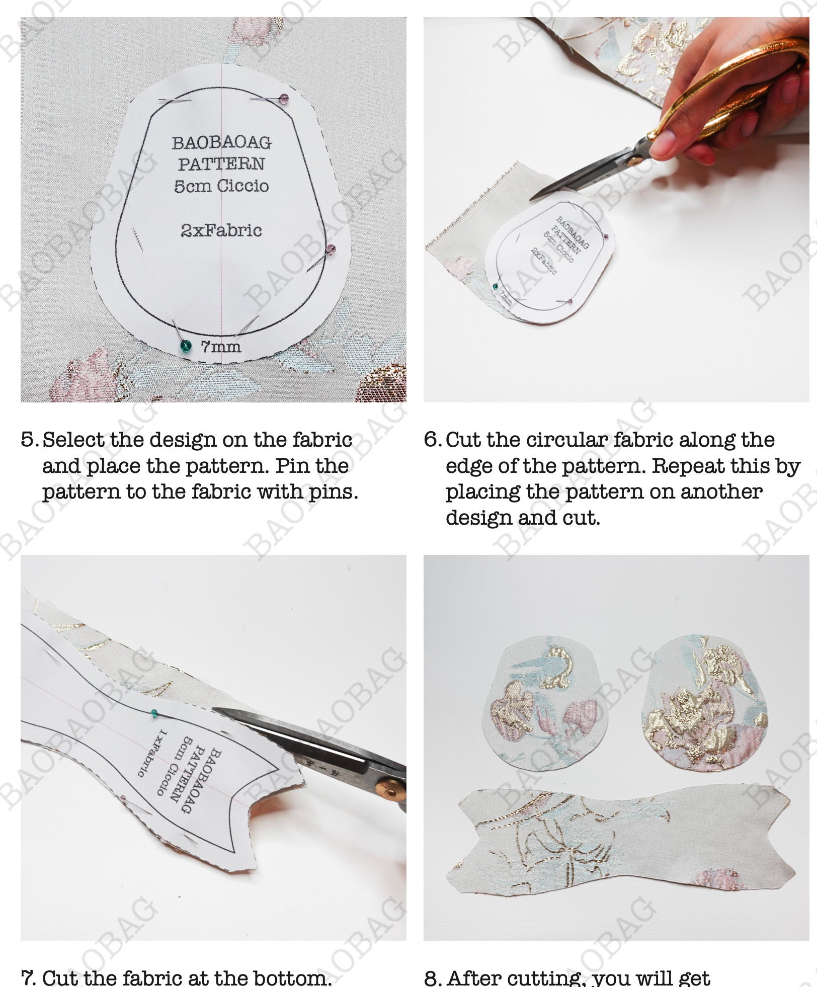 DIY Mini Kiss Lock Coin Purse PDF Pattern and Tutorial, 5CM Lock With ...