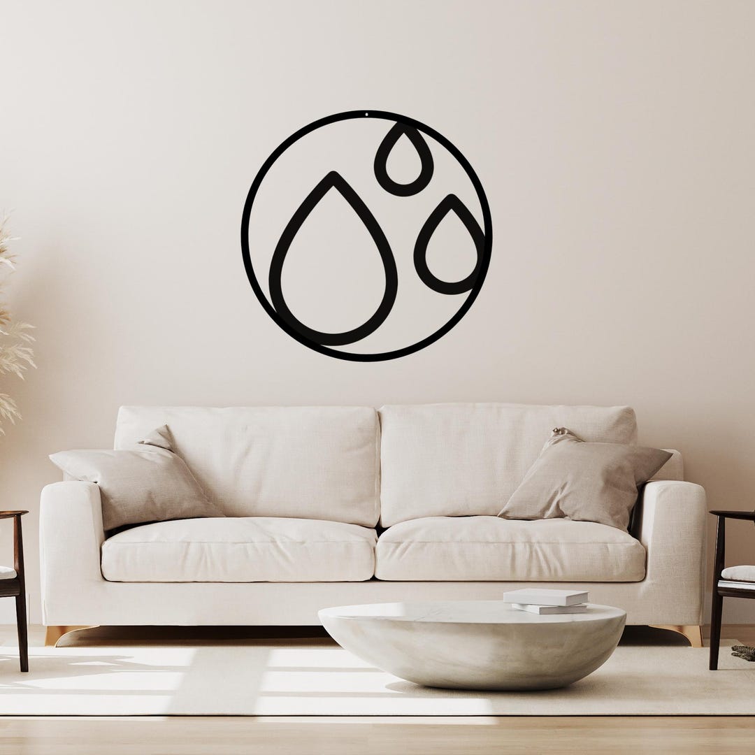 Water Elemental Metal Sign | Element Sign - Etsy