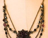 Items similar to Victorian Gothic Steampunk Dark Crystal NeckLace on Etsy