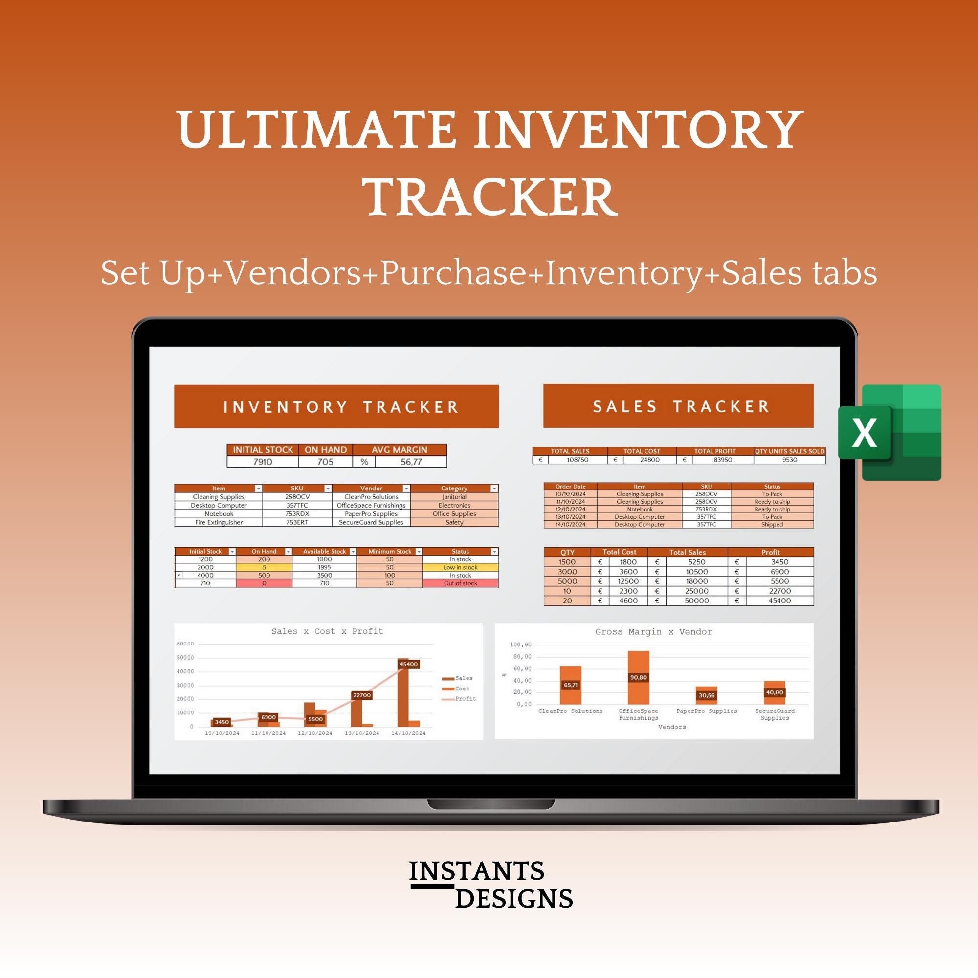 Small Business Inventory Tracker Excel: Inventory Management Template ...