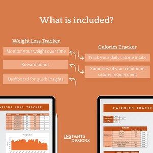 Fitness & Weight Loss Tracker Excel: Workout Log, Calorie Tracker, Meal ...