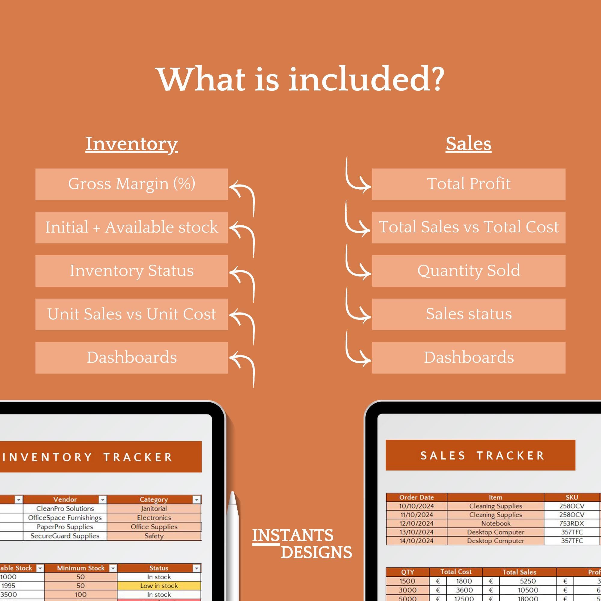 Small Business Inventory Tracker Excel: Inventory Management Template, Order Tracker, Inventory ...