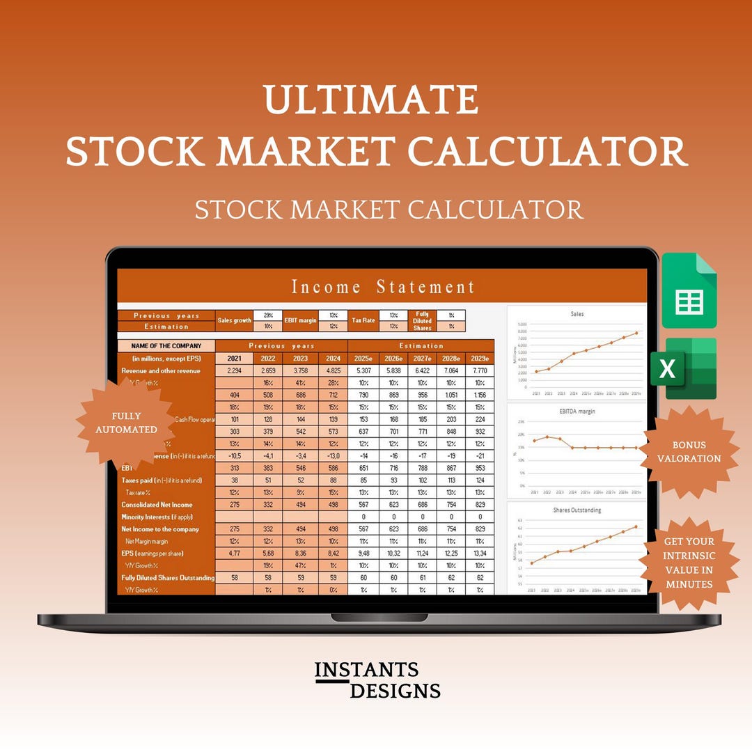 Stock Market Calculator for Excel and Google Sheets | Calculate ...