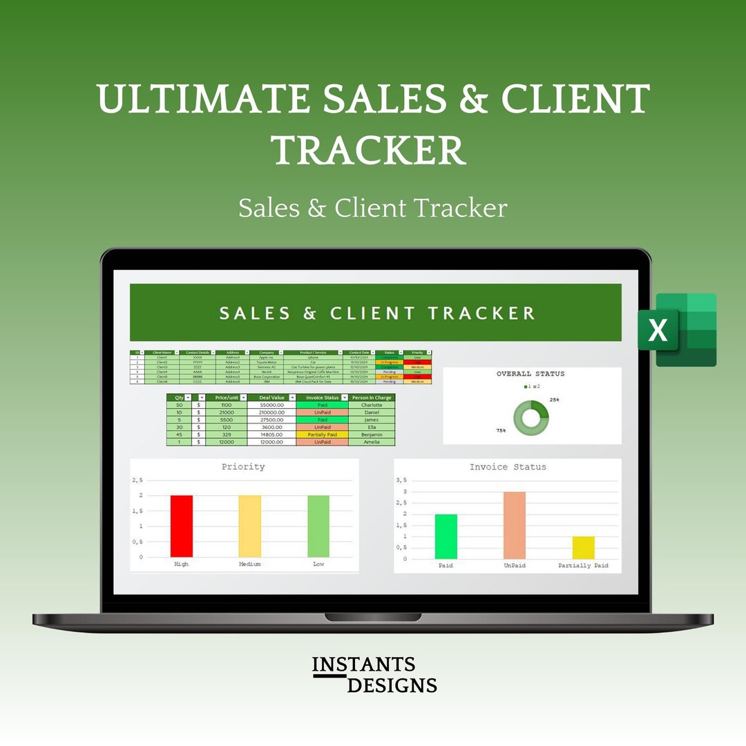 Excel Client Tracker Small Business CRM Dashboard Lead Management ...