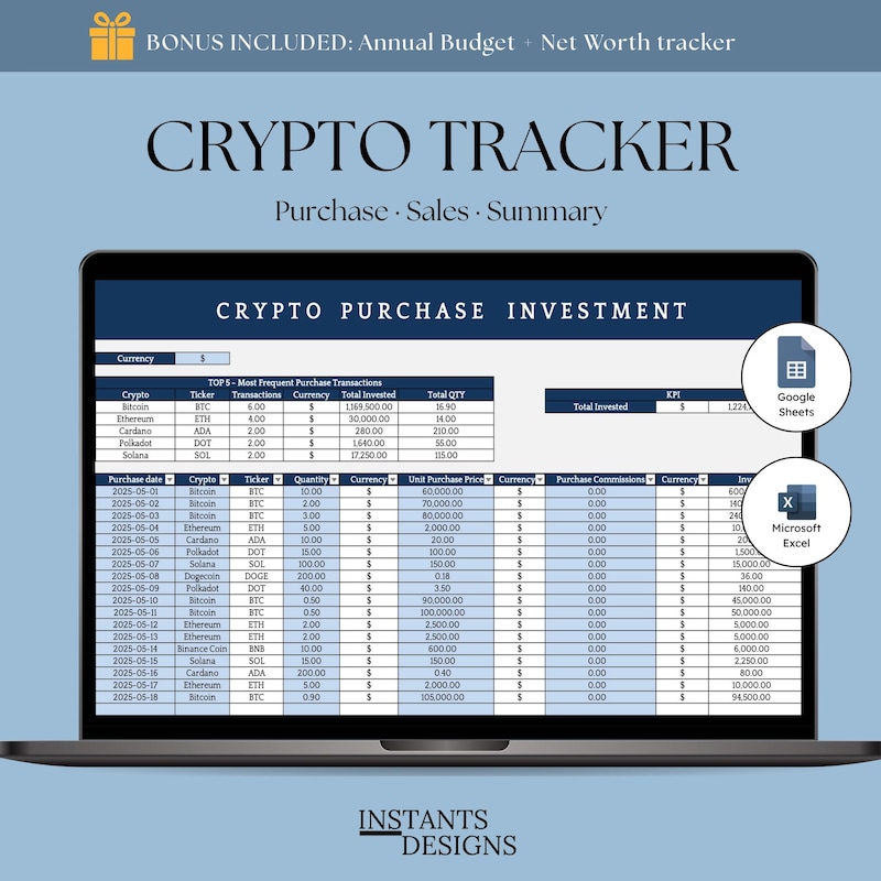 Bitcoin Excel Tracker - Etsy