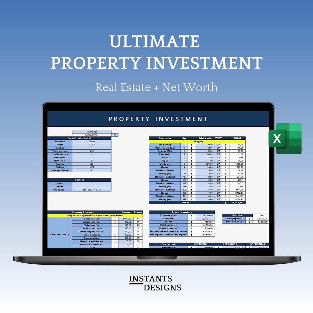 Property Management Spreadsheet Rental Income Expense Tracker, Real ...