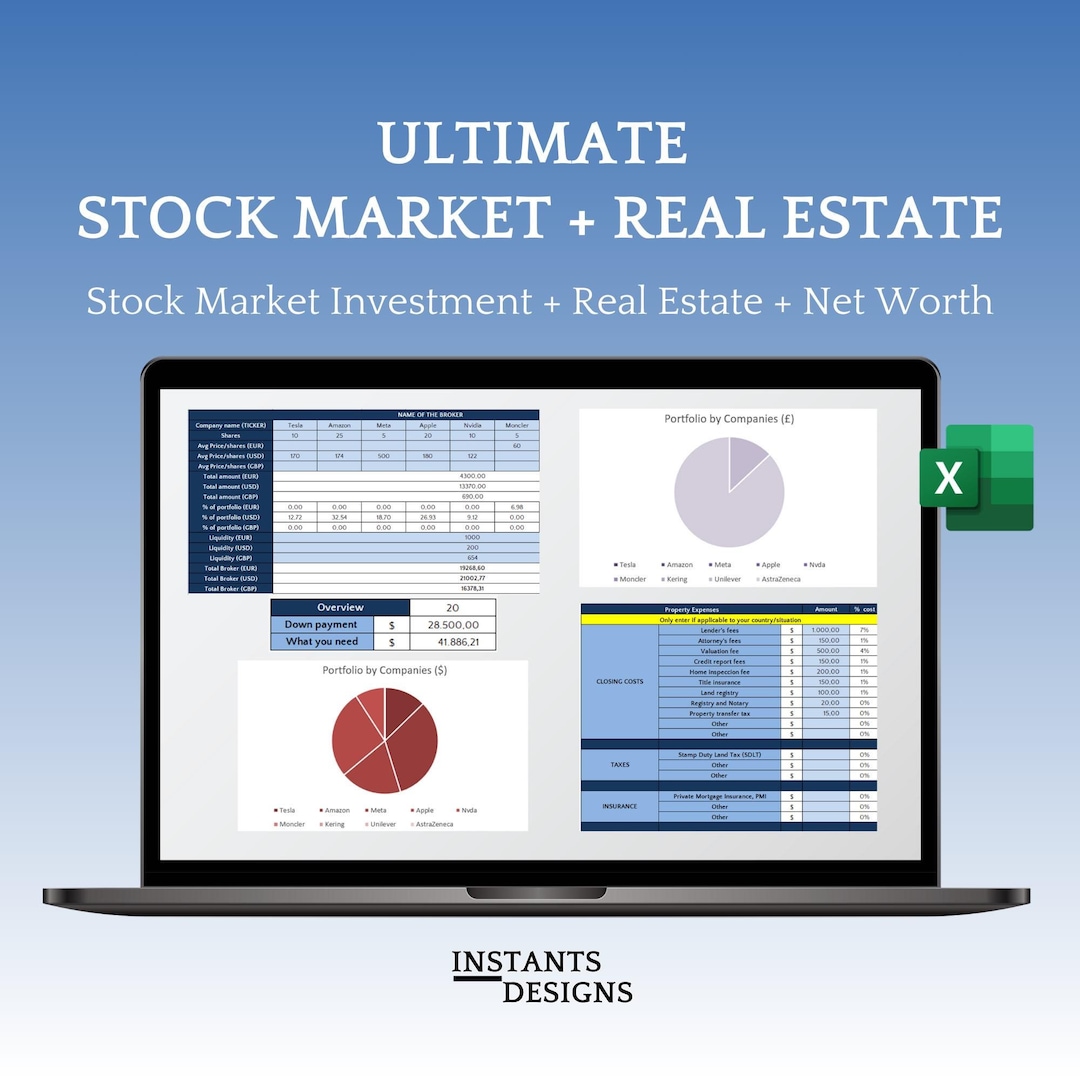 Investment Tracker Spreadsheet: Stock Tracker, Property Income and ...