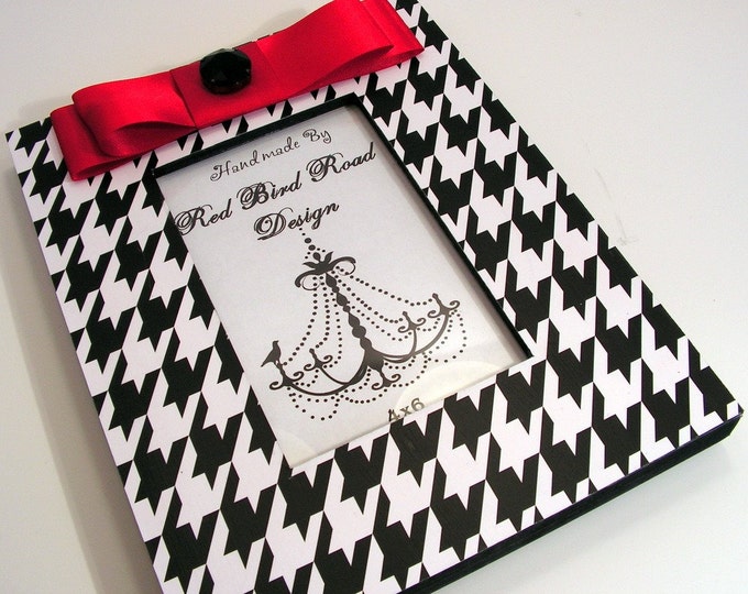 Black and White Houndstooth Picture Frame - Etsy