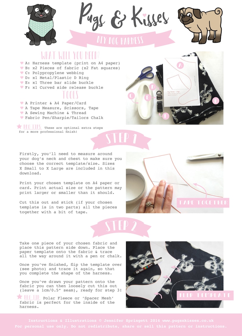 DIY Dog Harness Sewing Pattern and Full Instructions PDF - Etsy Canada