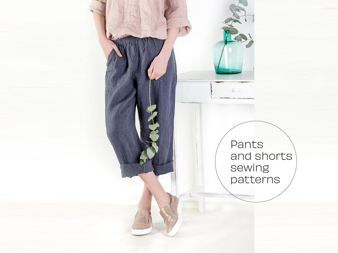 Pants and Shorts Sewing Pattern PDF File, Loose Fit Pants Sewing ...