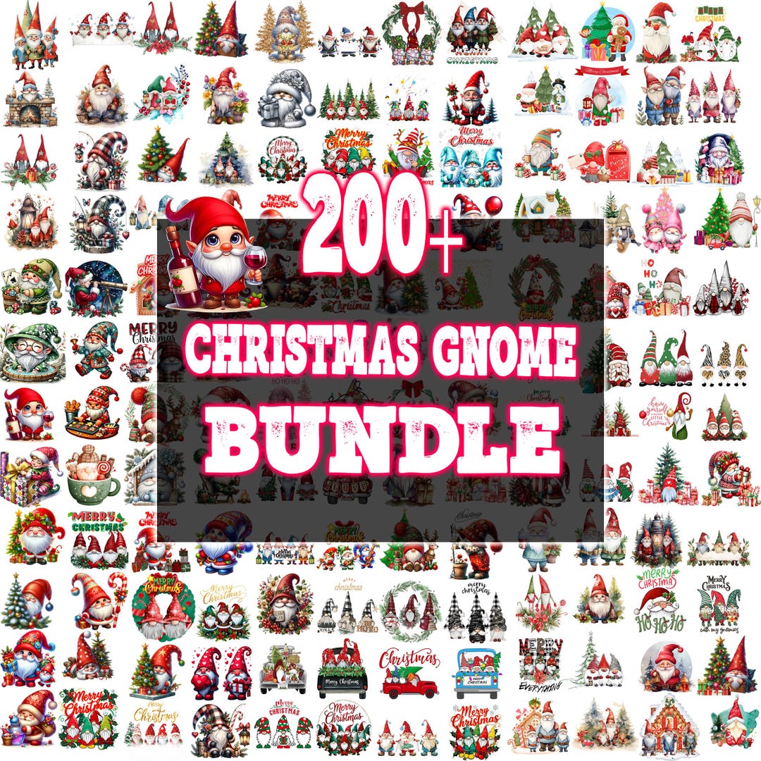 200+ Christmas Gnome PNG Bundle: Holiday Clipart (digital Download) - Etsy