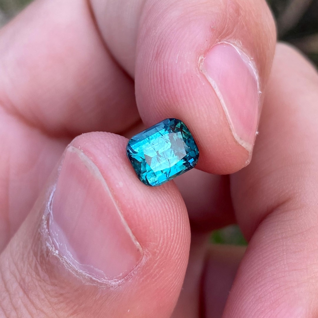 1.75ct Natural Blue Color Cushion Cut Tourmaline - Ring Piece - Etsy