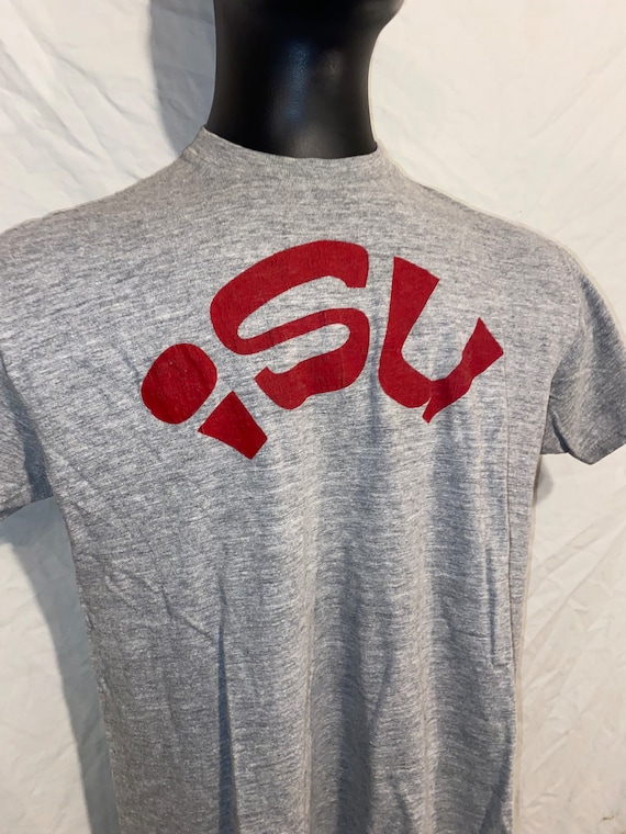 Vintage 1970's ISU Iowa State Cyclones Gray T-Shirt S… - Gem