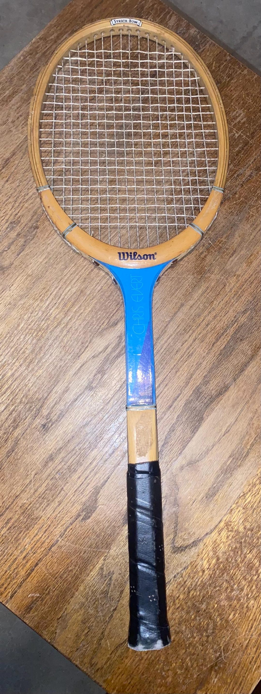 Vintage Wilson Chris Evert Wooden Tennis Racket 4 3/8 Strata-bow Model ...
