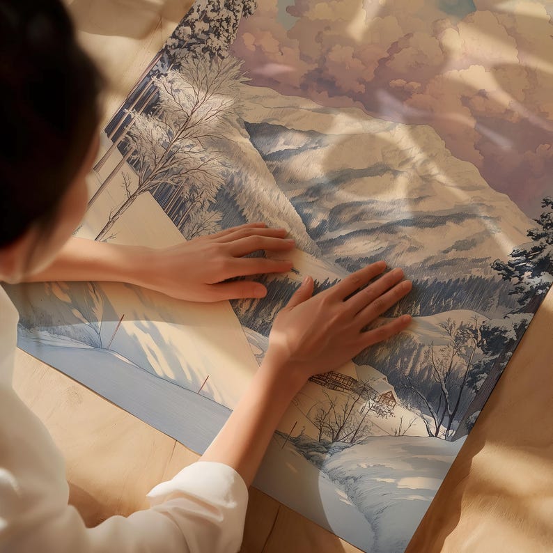 Zao Onsen Ski Resort Print Edo Period Japanese Print Poster Japan Wall ...