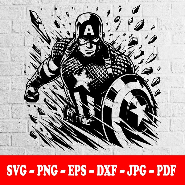 Captain America Svg - Etsy
