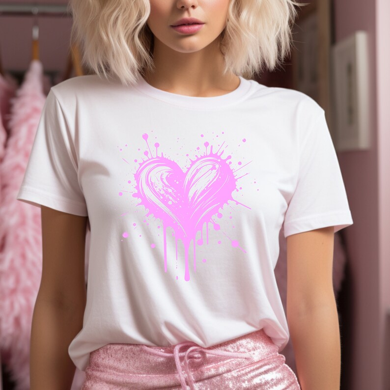 HEART SHAPED PAINT Splatter, 8 Pack, Svg, T-shirt Design, Sticker, Mug ...