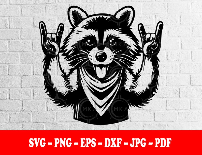 RACCOON ROCK SIGN, 2 Pack, Svg, T-shirt, Sticker, Mug Wrap, Vector ...