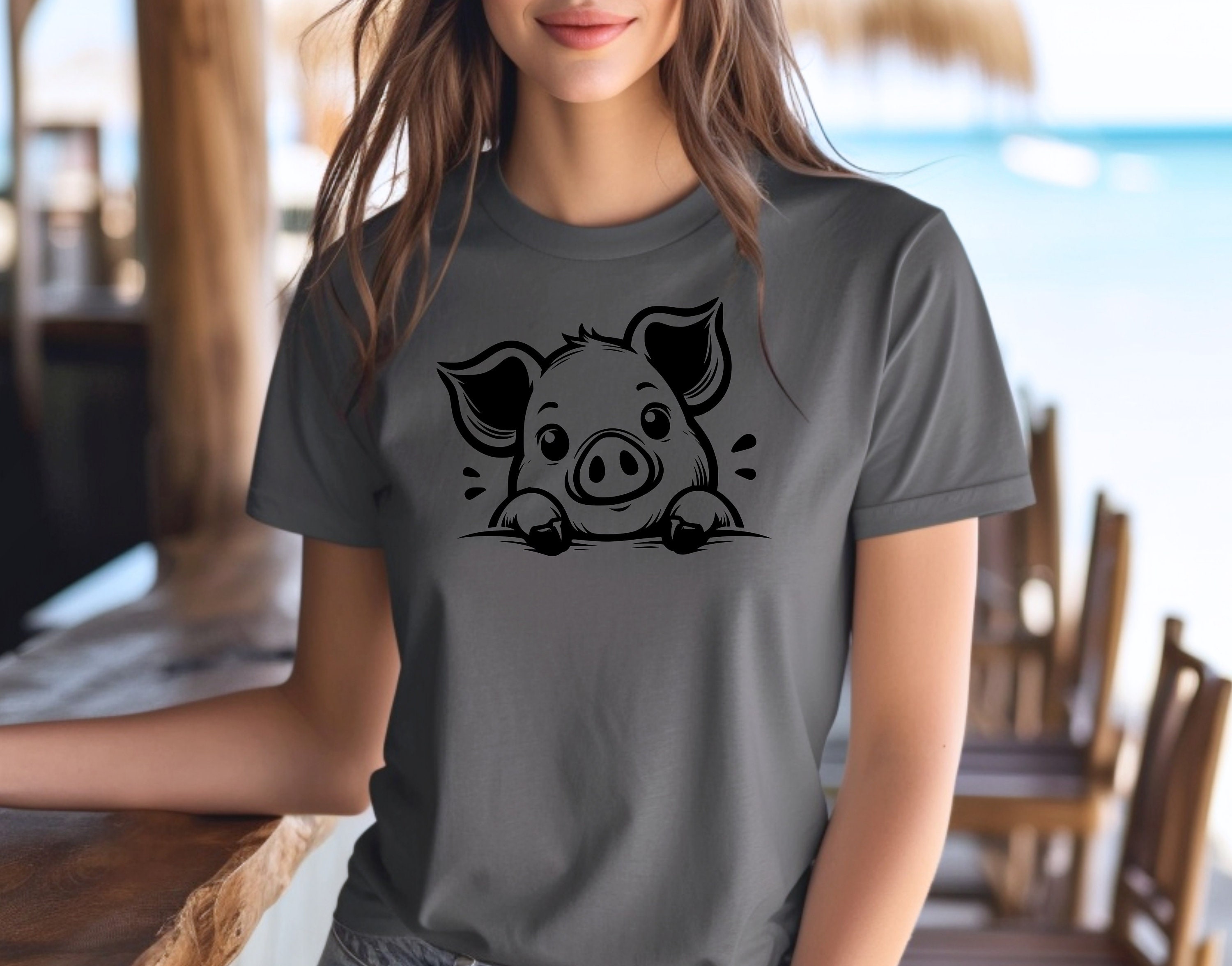 PEEKING PIG, 3 Pack, Svg, T-shirt, Sticker, Mug Wrap, Vector ...