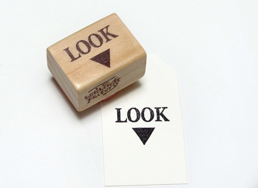 Hand Carved Rubber Stamp LOOK - Etsy