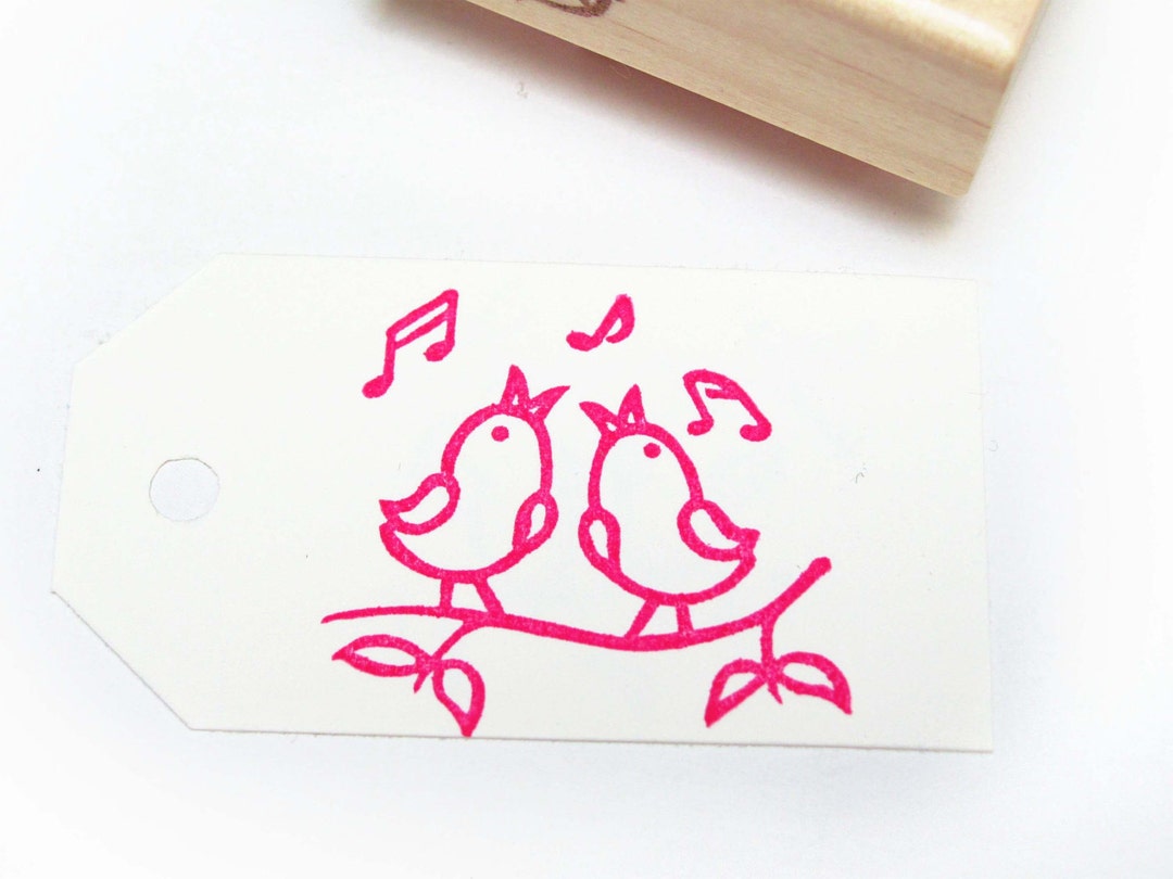 Singing Birds Hand Carved Rubber Stamp - Etsy