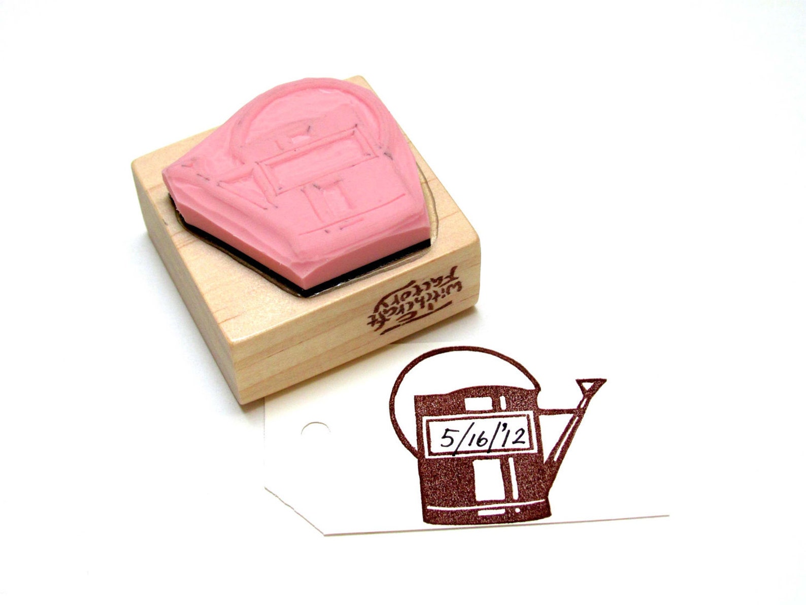 Water Can Hand Carved Rubber Stamp - Etsy