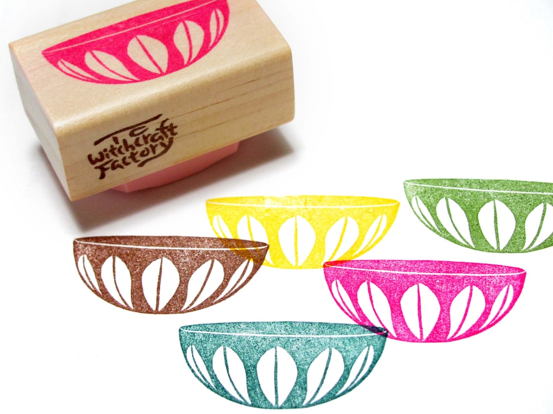Catherineholm Vintage Bowl Stamp, Hand Carved Rubber Stamp - Etsy