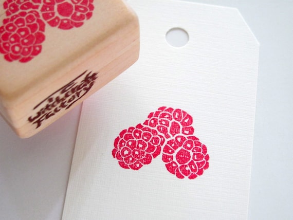 Raspberry Hand Carved Rubber Stamp | Etsy