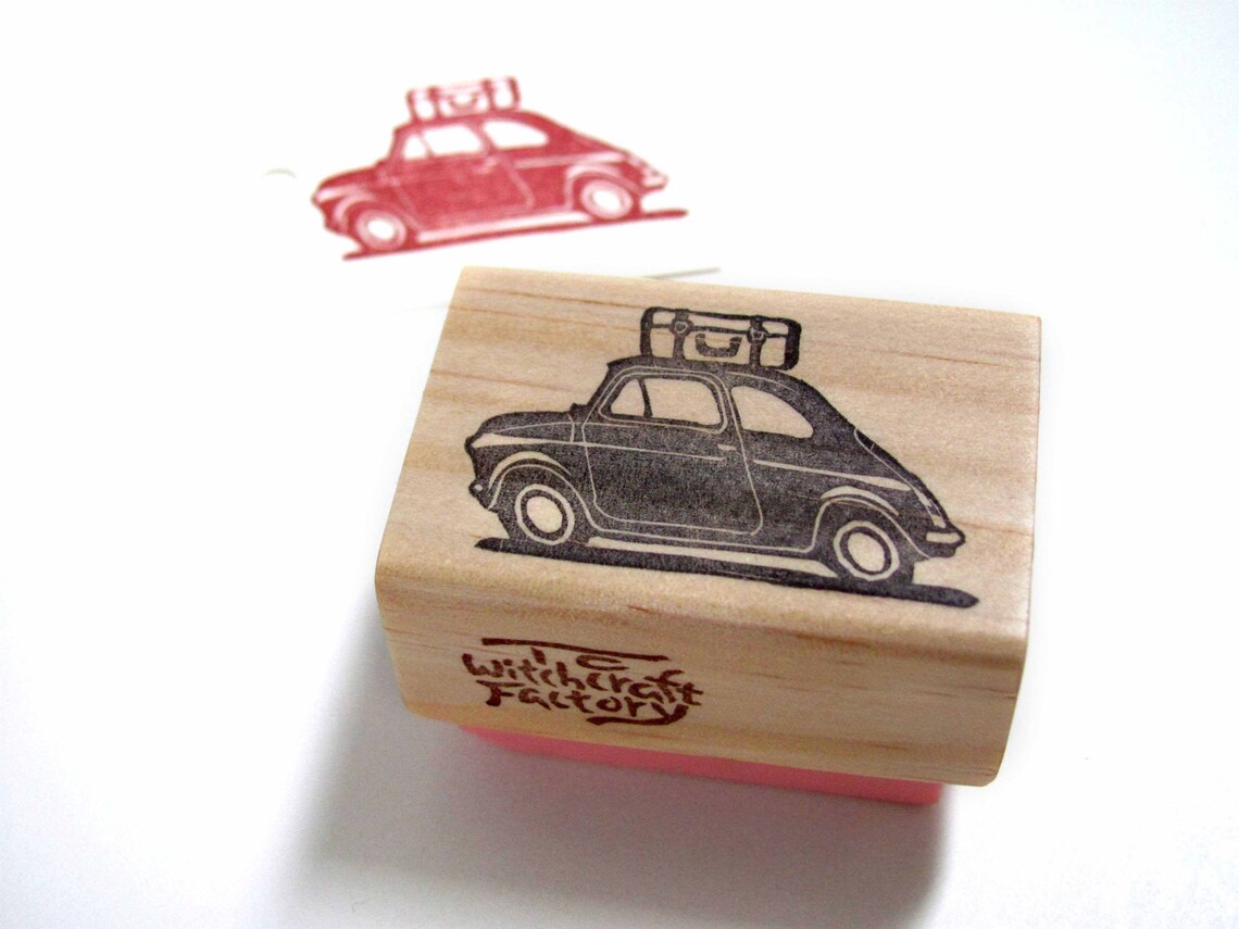 Road Trip Stamp Hand Carved Rubber Stamp - Etsy