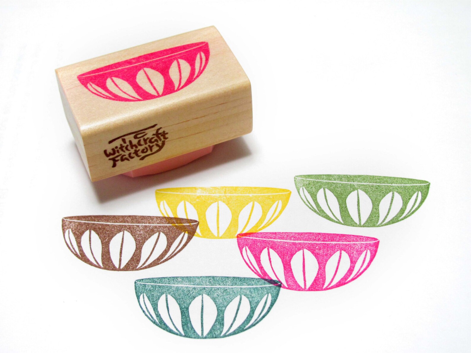 Catherineholm Vintage Bowl Stamp, Hand Carved Rubber Stamp - Etsy