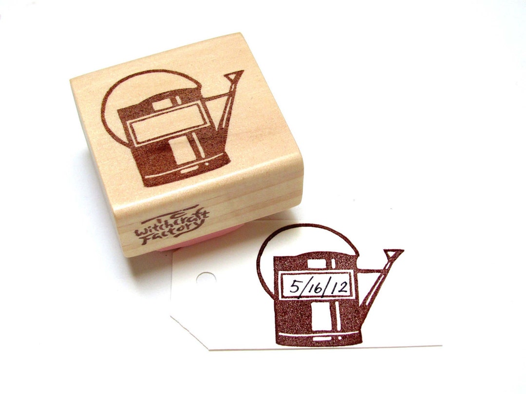 Water Can Hand Carved Rubber Stamp - Etsy