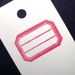 Hand Carved Rubber Stamp, Red Mini Label - Etsy
