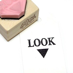 Hand Carved Rubber Stamp LOOK - Etsy
