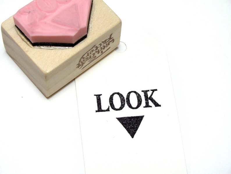 Hand Carved Rubber Stamp LOOK | Etsy