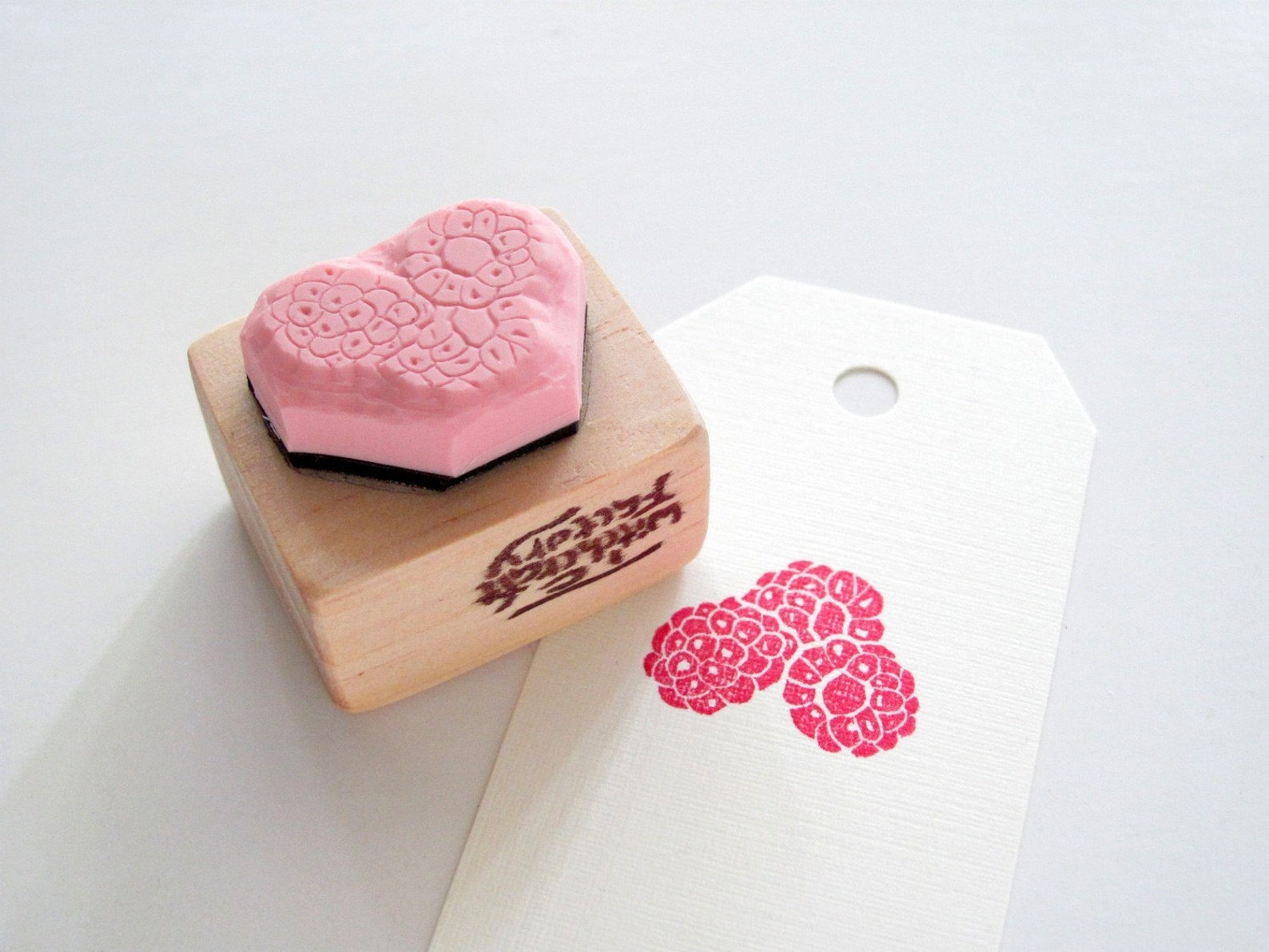 Raspberry Hand Carved Rubber Stamp - Etsy