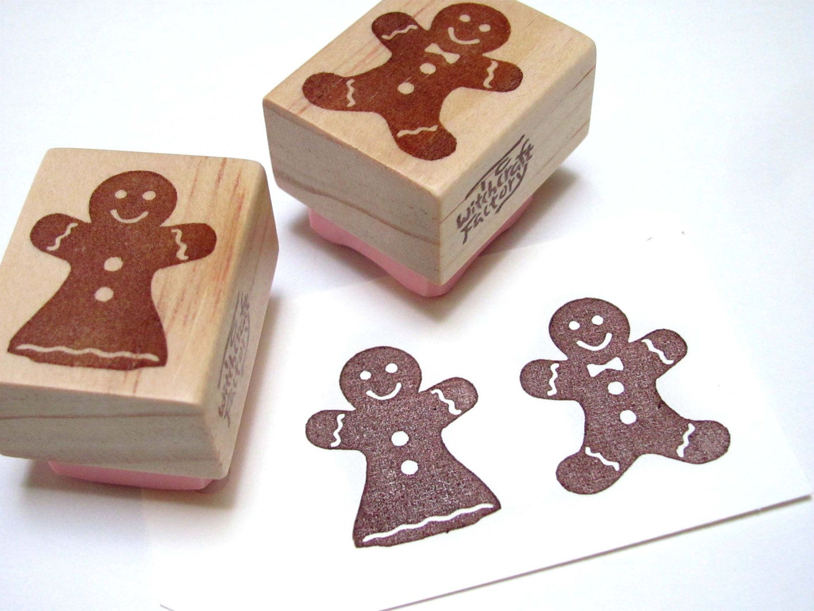 Gingerbread Man Stamp Set of 2, Hand Carved Rubber Christmas Stamp - Etsy
