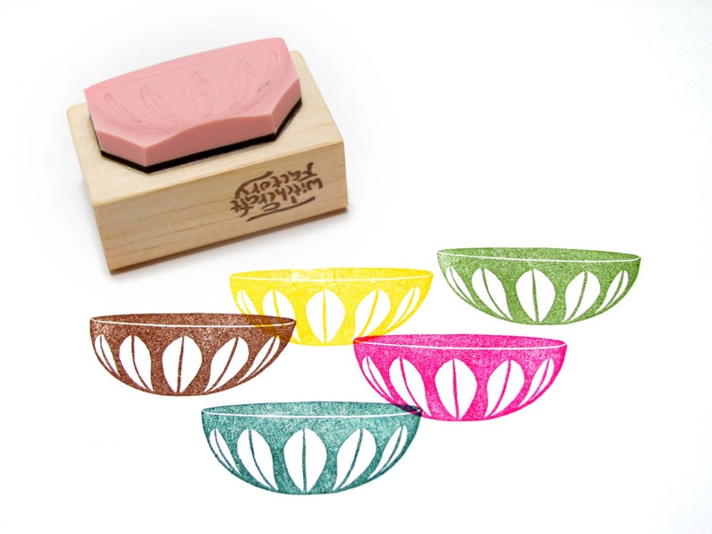 Catherineholm Vintage Bowl Stamp, Hand Carved Rubber Stamp - Etsy