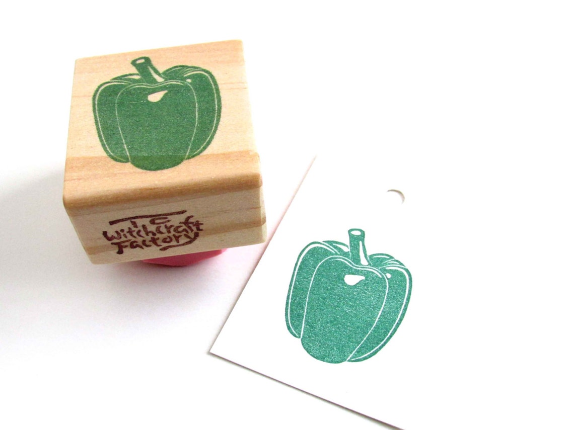 Pepper Stamp, Hand Carved Vegetable Stamp - Etsy
