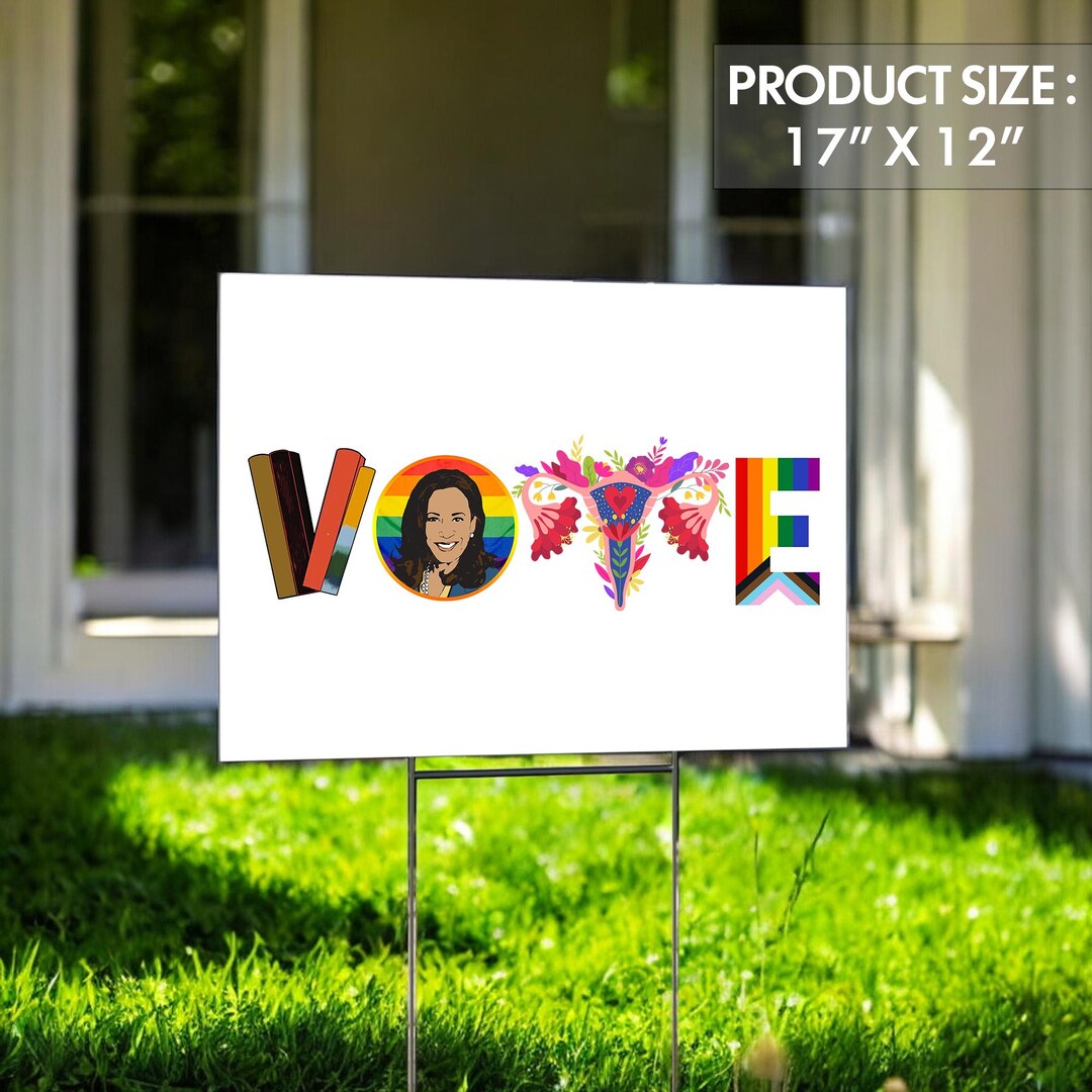 Vote Yard Sign for Kamala Harris, Feminist Yard Sign, Womans Rights ...