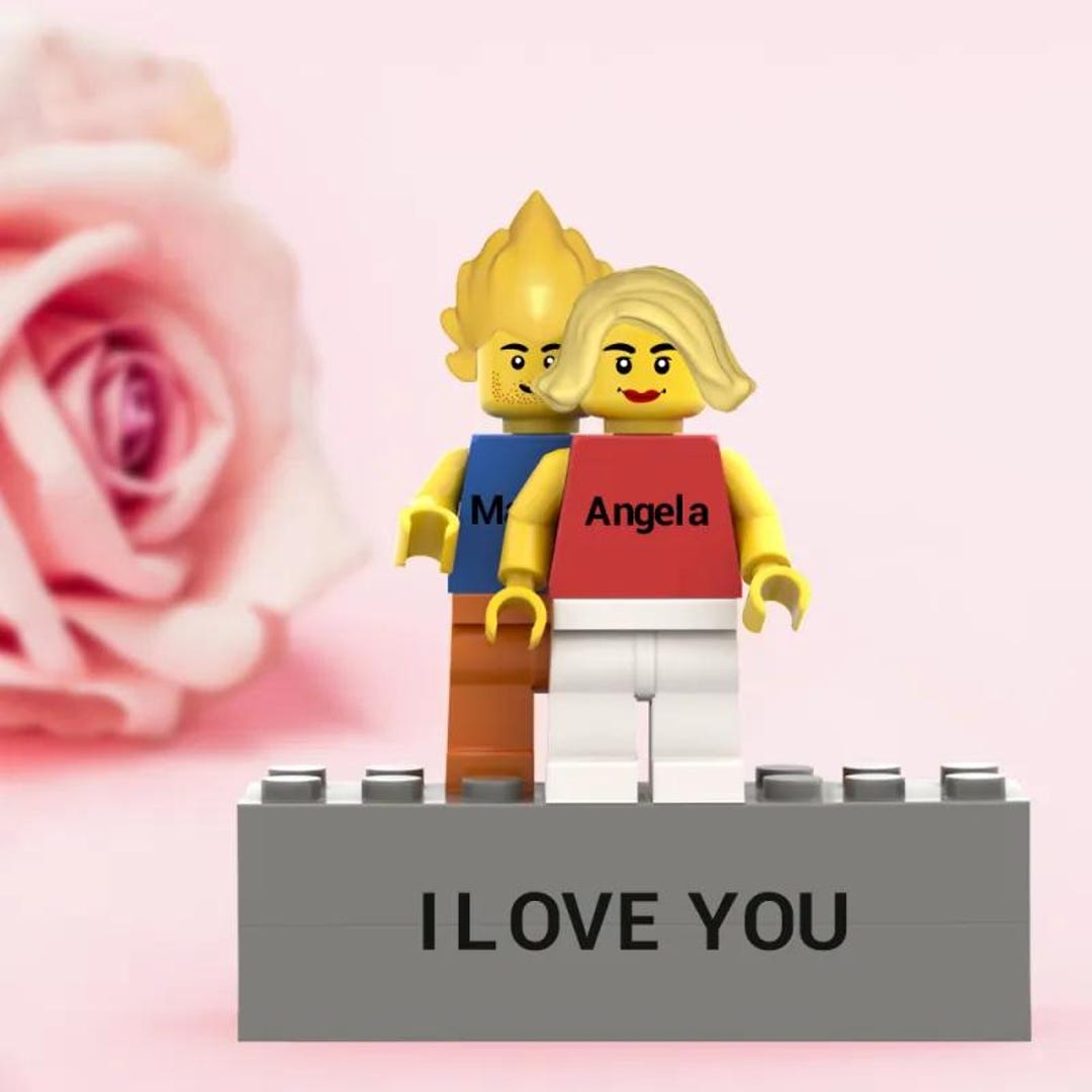 Custom Couple Minifig Personalized Minifig With Engraved Base and ...