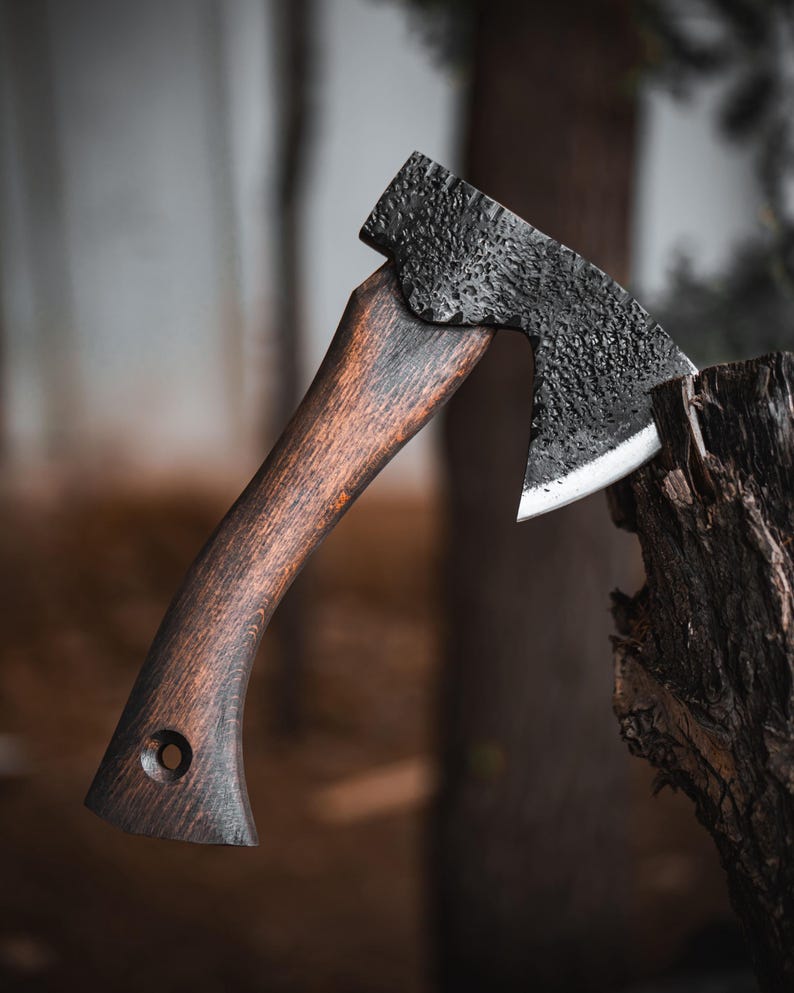 Handcrafted Bushcraft Axe for Outdoor and Camping, Hand Forge Carbon ...
