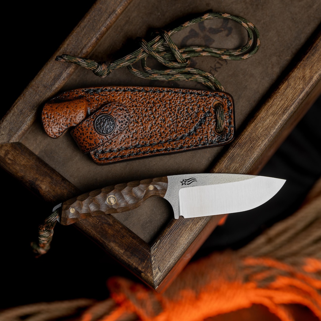 Handcrafted Small Tactical Knife With Leather Sheath for Camping ...