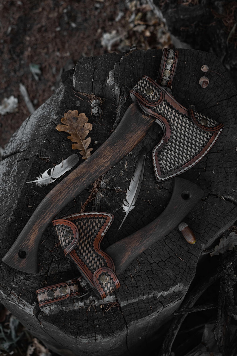 Handcrafted Bushcraft Axe for Outdoor and Camping, Hand Forge Carbon ...