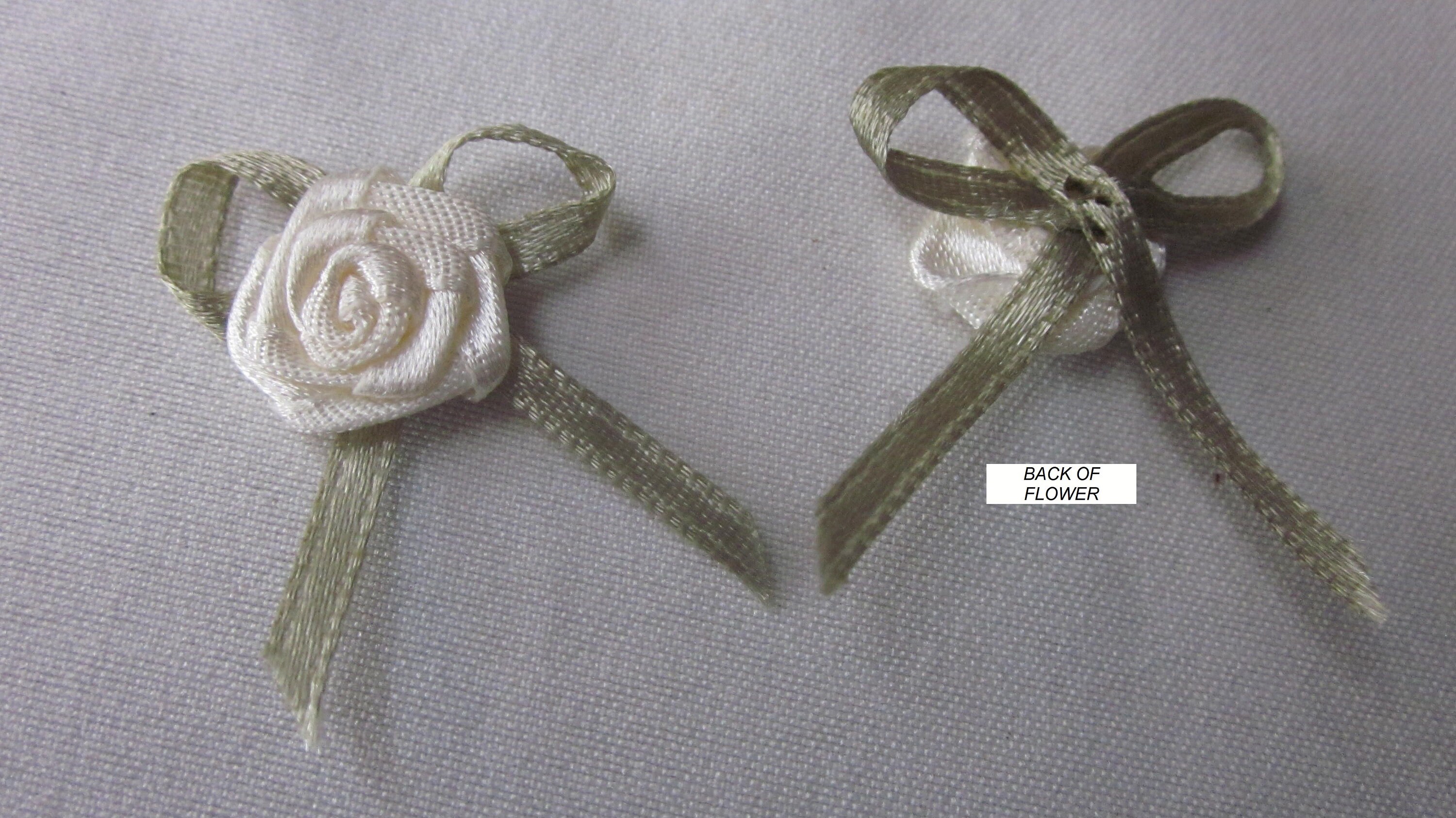 18 P BOW Ivory Satin Fabric Ribbon Rose Flower Floral Applique - Etsy