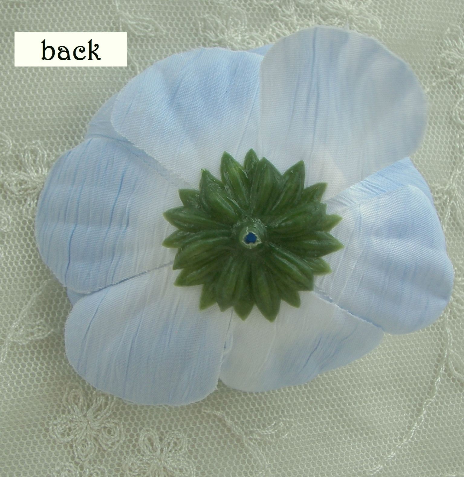 2 pc Blue Cabbage Rose Fabric Flower Applique Crinkle | Etsy