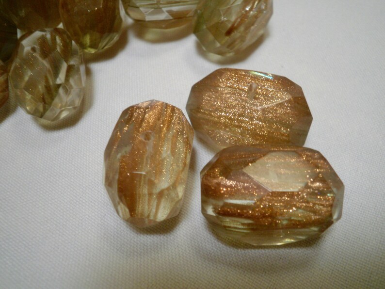 Huge Copper Striated Faceted Crystal Beads - Etsy