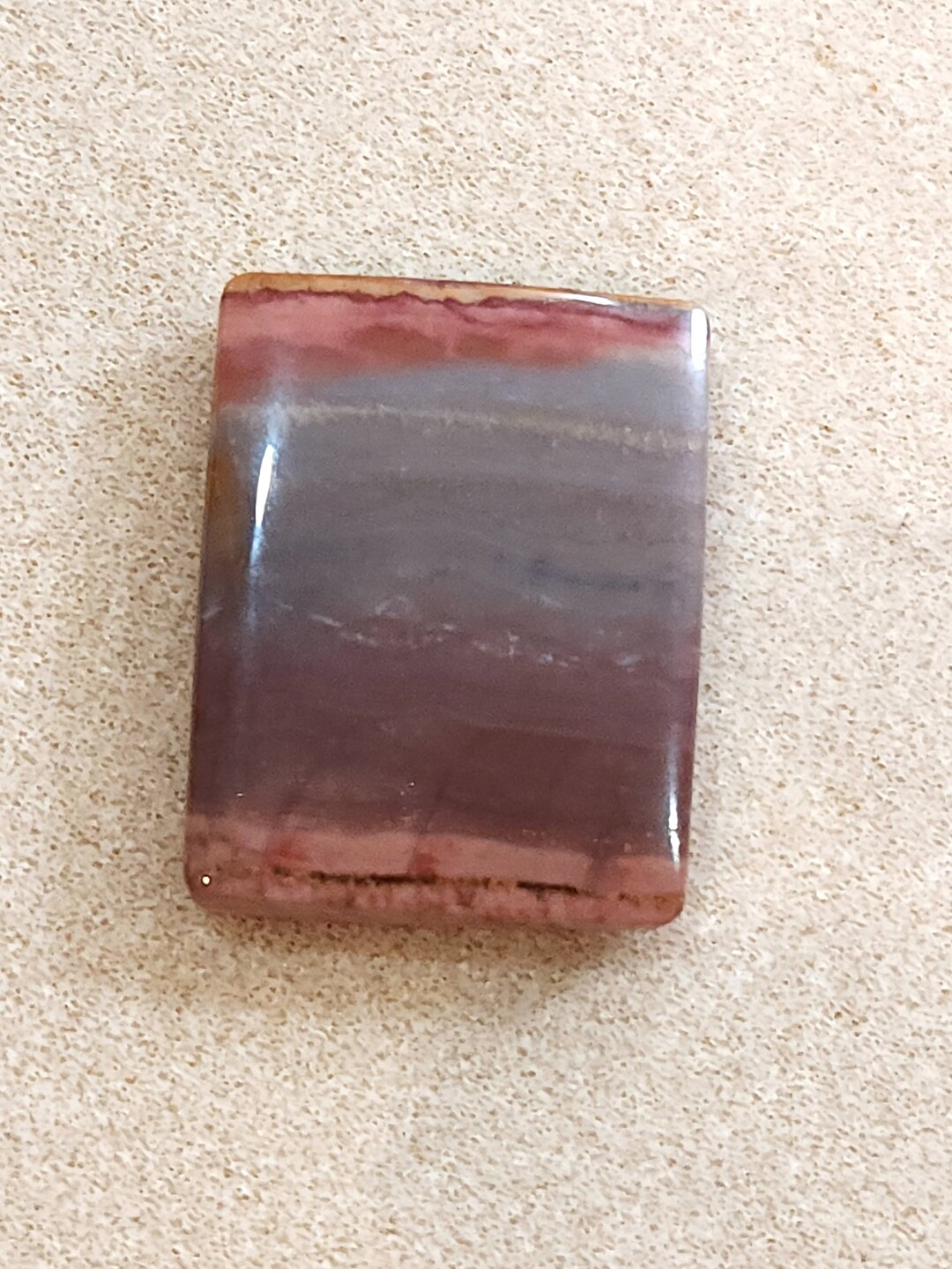 Banded Chert Rectangular Pendant, Lavender, Peach, Blue, Rust ...