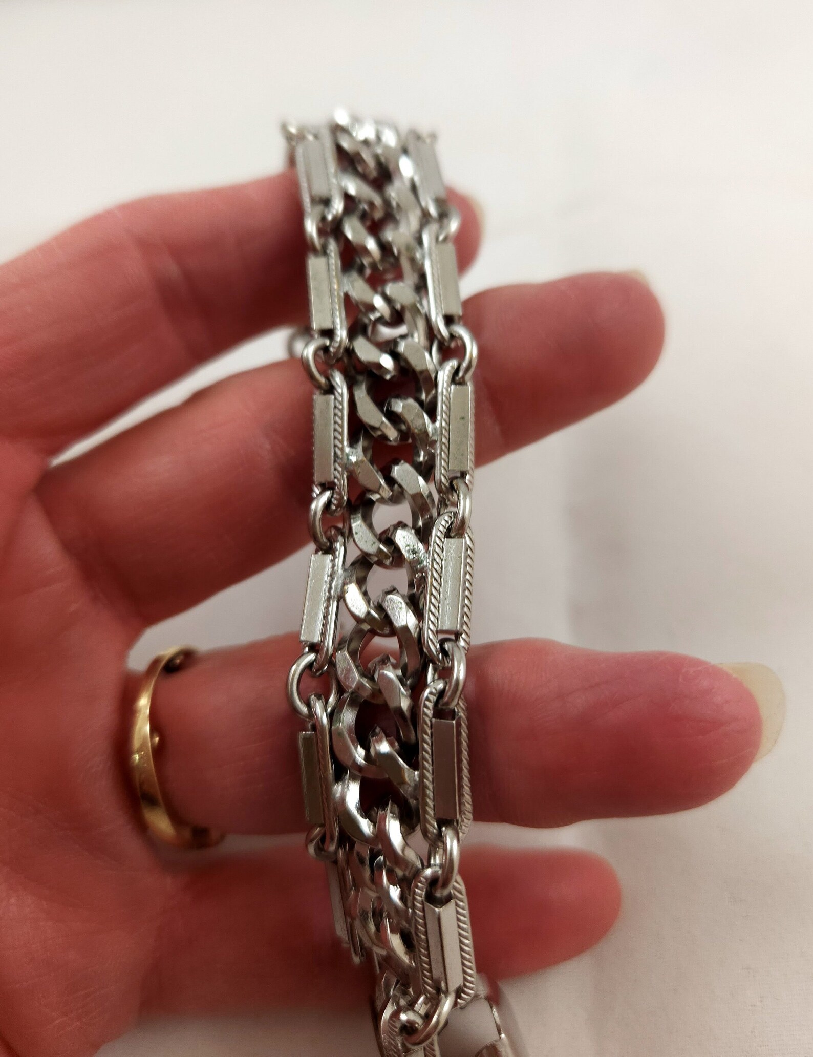 Kafin of New York Silver Colored Heavy Link Bracelet - Etsy