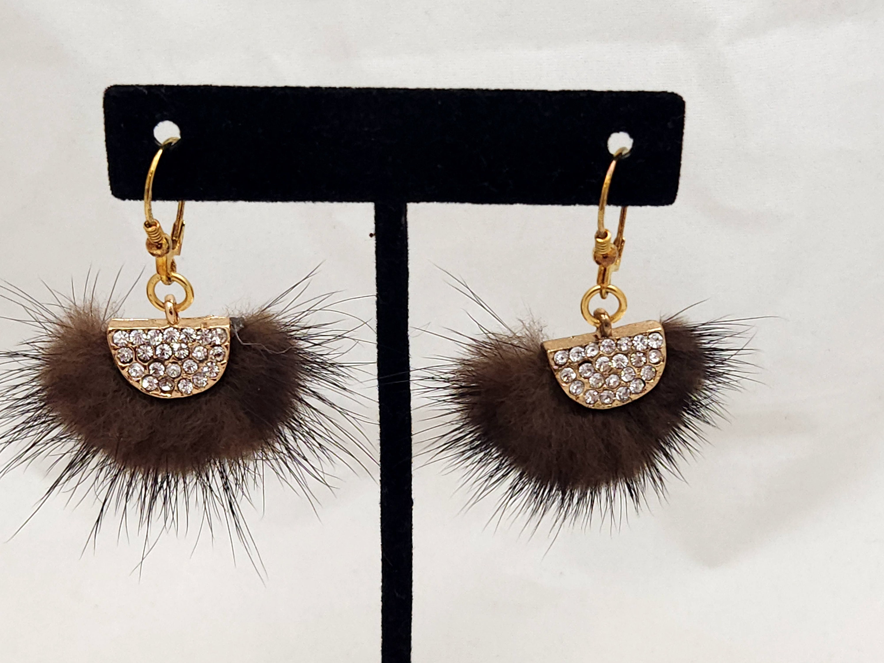 Blingy, Bouncy, Mink and Crystal Swingy Earrings - Etsy